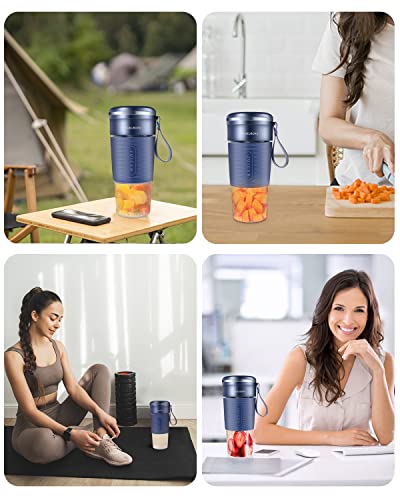 SHUKUBOKU Portable Blender,with USB Rechargeable,Mini Blender For Shakes and Smoothies,Travel Juicer Cup,Made with BPA-Free Material Portable Juicer,10oz Handheld Blender,Portable Juicer(White)
