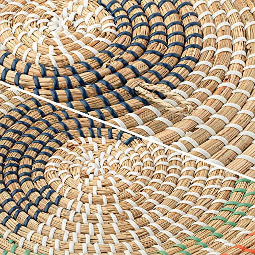Kiwi Homie Round Woven Seagrass Wall Decor Basket Trays, Flat Natural Boho Baskets Handmade For Living Room, Decorative Wicker Wall Bakets For Unique Hanging Wall Art (12.99, Horizon)