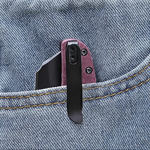Kizer C01c(Mini) EDC Knife Sheepdog Red Richlite Handle, 4V Pocket Folding Knife, Removable Flipper Tab V3488A5