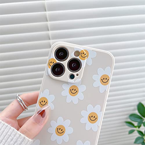 White Sunflower Cute Flower Phone Case for Apple iPhone 13 Pro 6.1 inch Smooth Silicone Soft Cover for iPhone 13Pro 6.1"
