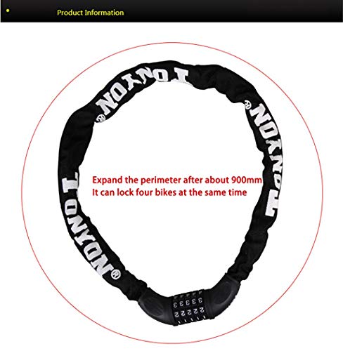 E Scooter Accessories for Adults for Coiling Bike Keyless 5-Digit Chain Lock Bicycles Combination Lock Bicycle Bike Accessories
