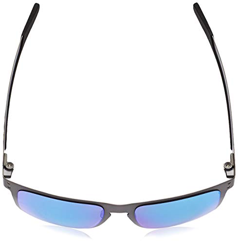 Oakley Men's OO4123 Holbrook Metal Square Sunglasses, Matte Gunmetal/Prizm Sapphire Iridium Polarized, 55 mm