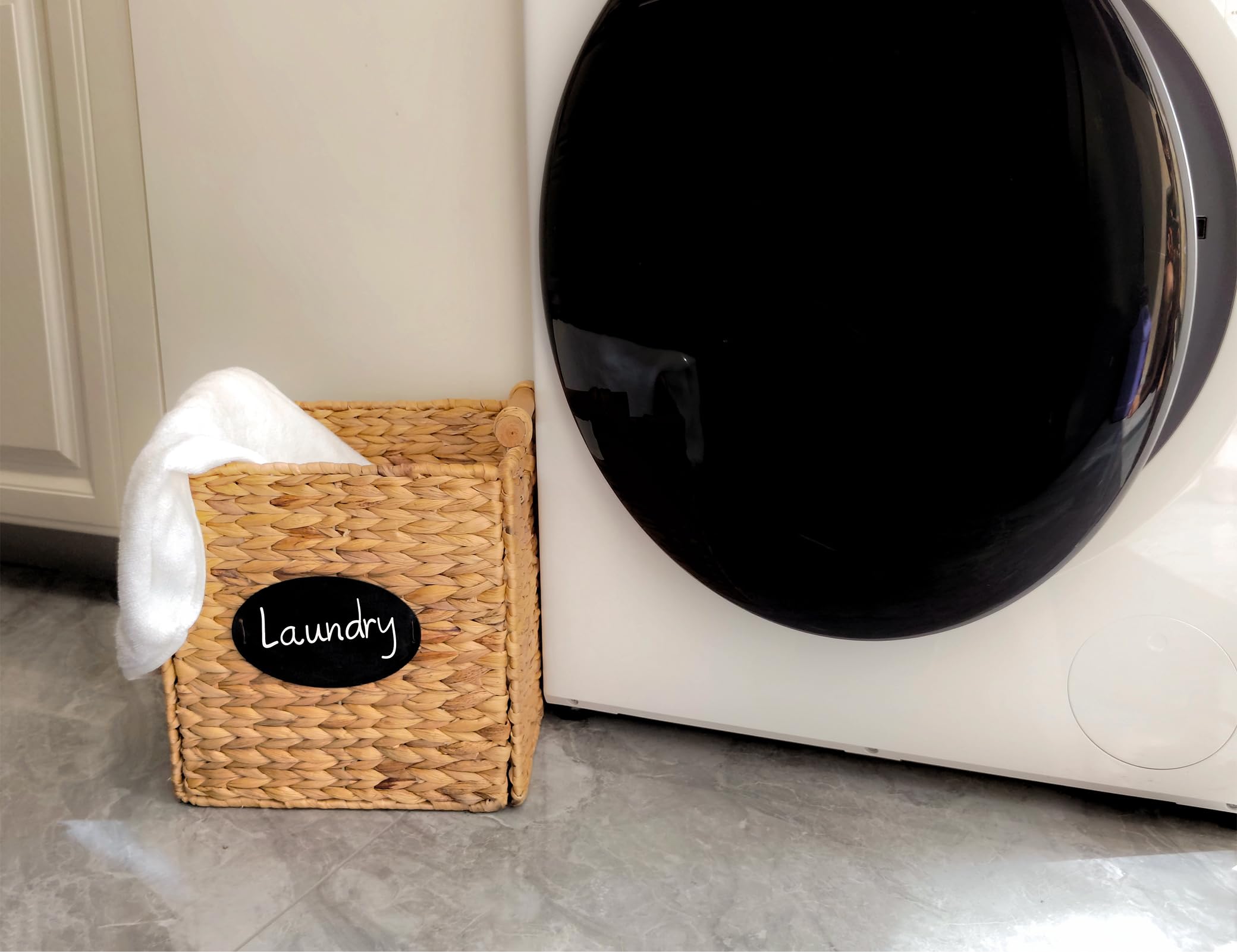 Ellinia Wicker Storage Basket, Water Hyacinth Storage Cube for Shelves, Large Woven Laundry Organizer, Hand Woven Storage Bins, 11 x 11 x 11.8 Inch, 4 - Pack