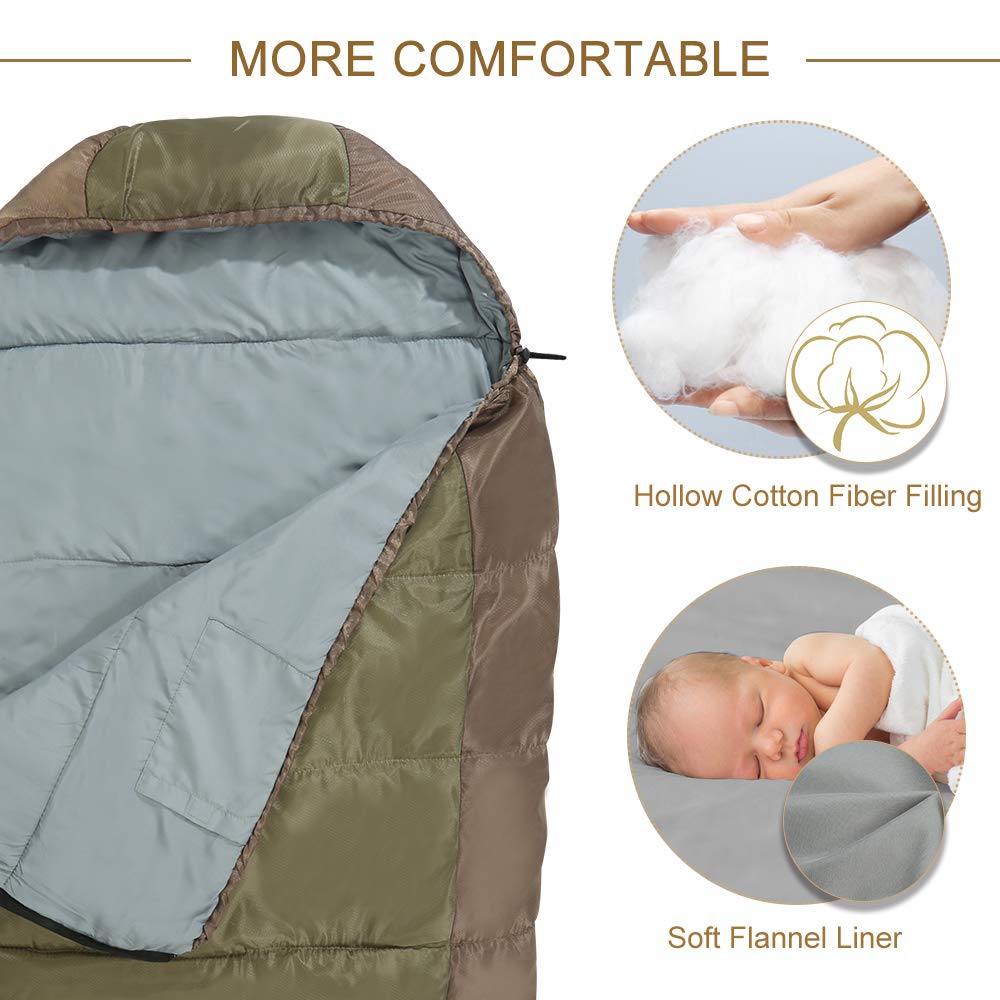 Forceatt Mummy Sleeping Bag for Adults,32-68 ℉ Suitable for 3-4 Seasons Ultra-Light Backpack Sleeping Bag,Lightweight Warm and Washable,for Outdoor Camping and Hiking Traveling