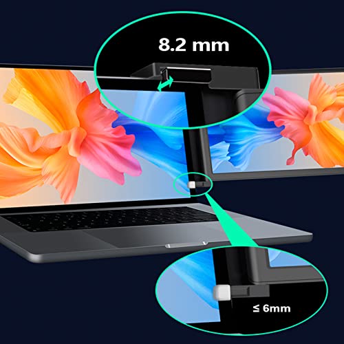Jopwkuin Single Monitor for Laptops, Compact Portable Retractable Stand Laptop Screen Extender for Office(S14)