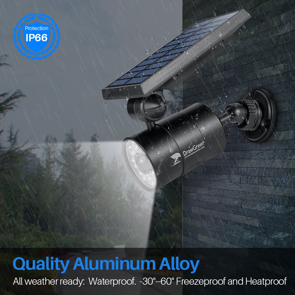 Solar Motion Lights Outdoor 1400-Lumen LED Spotlight 9-Watt(130W Equ.) Solar Flood Security Lights for Garden Driveway Patio Yard Path Porch Deck, 100-Week 100% Free Replacement