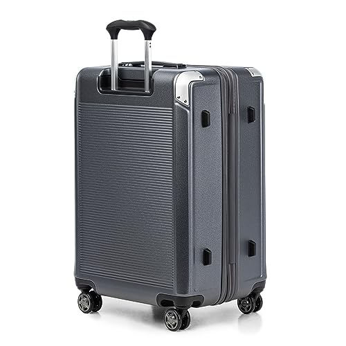 Travelpro Platinum Elite Hardside Expandable Spinner Wheel Luggage TSA Lock Hard Shell Polycarbonate Suitcase, Vintage Grey, Checked Medium 25-Inch