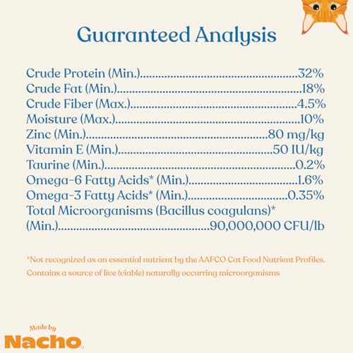 Made by Nacho Bone Broth Infused Dry Cat Kibble - Digestive Support, Cage-Free Turkey and Pumpkin - Premium Grain-Friendly Cat Food 4lb Bag
