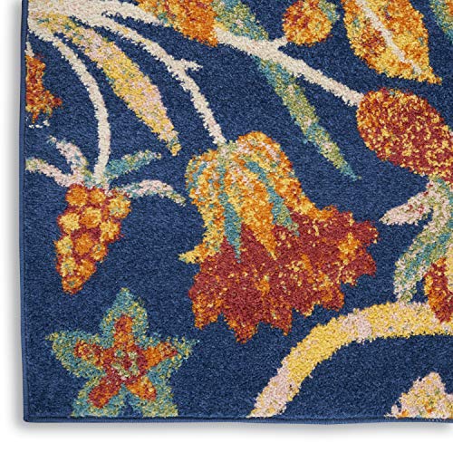 Nourison Allur Modern Navy Multicolor 4' x 6' Area -rug, Easy -cleaning, Non Shedding, Bed Room, Living Room, Dining Room, Kitchen (4x6)