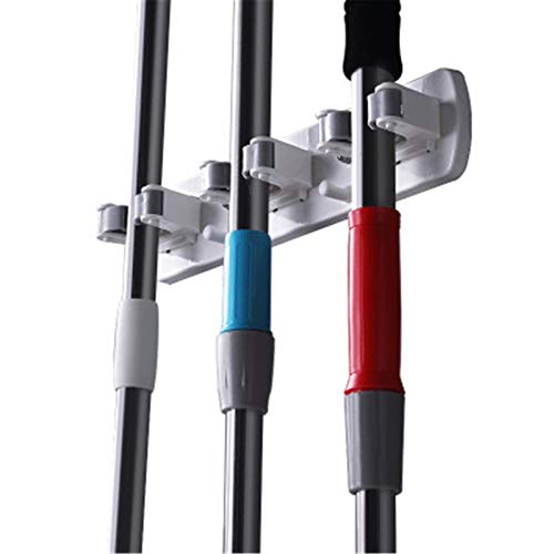 IHIPPO Broom Mop Holder Mop Broom Holder Wall Term Use Cleaning Tool Organizer Hooks for Home Garage Garden Tool Storage for Toilet Garage