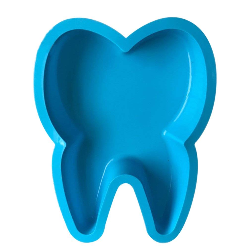 HiParty Tooth Cake Pan, Non-Stick Teeth Silicone Cake Bread Mousse Pie Flan Tart Baking Mold Kitchen Bakeware (12.4" X 9.8", Random Color)