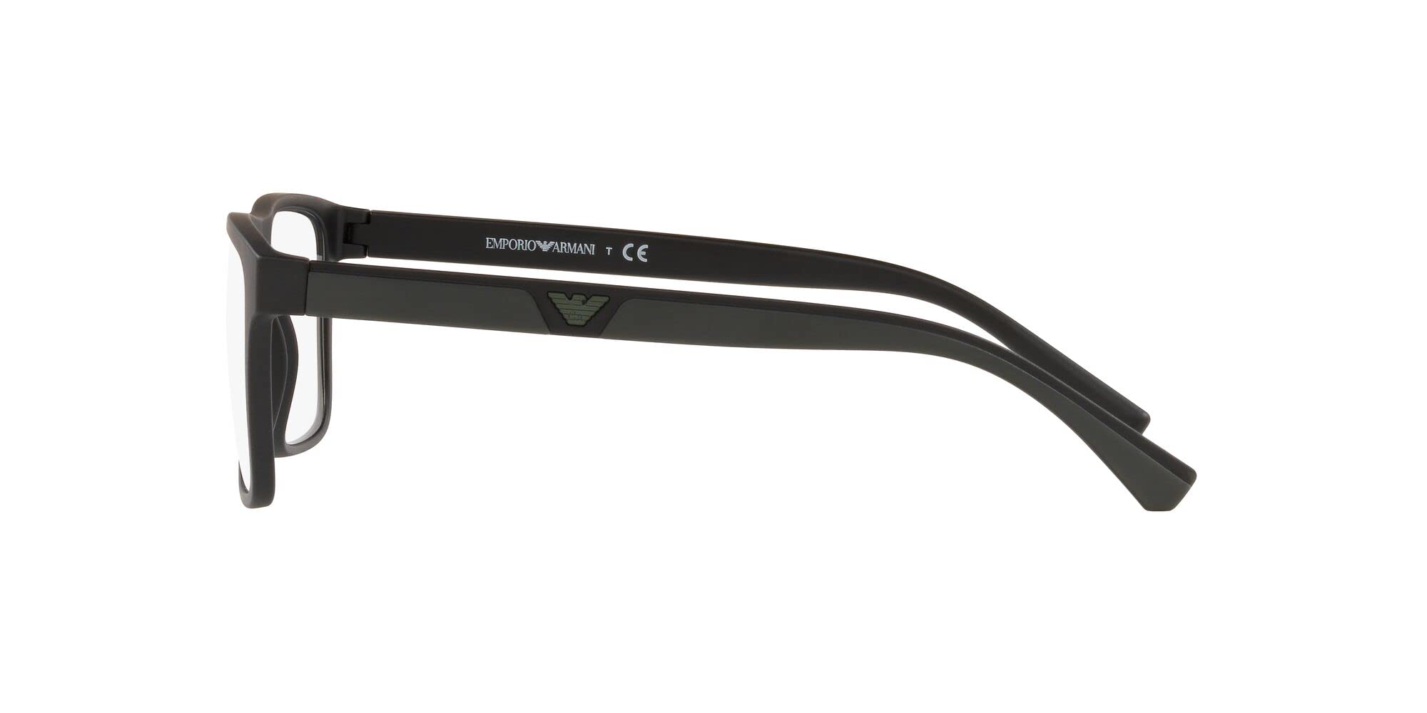Emporio Armani Men's EA4115 Prescription Eyewear Frames with Two Interchangeable Sun Clip-Ons Rectangular, Matte Black/Clear/Black/Gradient Brown, 54 mm