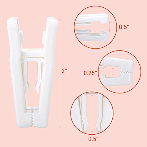HOUSE DAY White Plastic Finger Clips for Hangers, 20 Pack Pants Hanger Clips, Strong Pinch Grip Clips for Use with Slim-line Clothes Hangers, Clips for Velvet Hangers