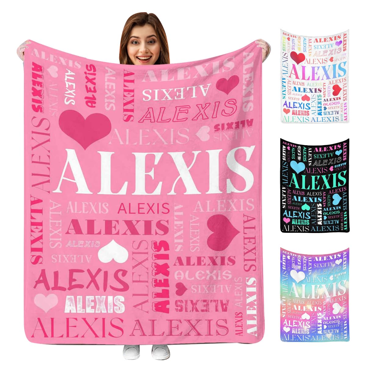 Personalized Name Blanket for Kids Boys Girls, Personalized Name Blanket for Daughter Son Custom Blanket with Name for Adult Personalized Baby Blankets for Christmas Valentine's Day Gifts