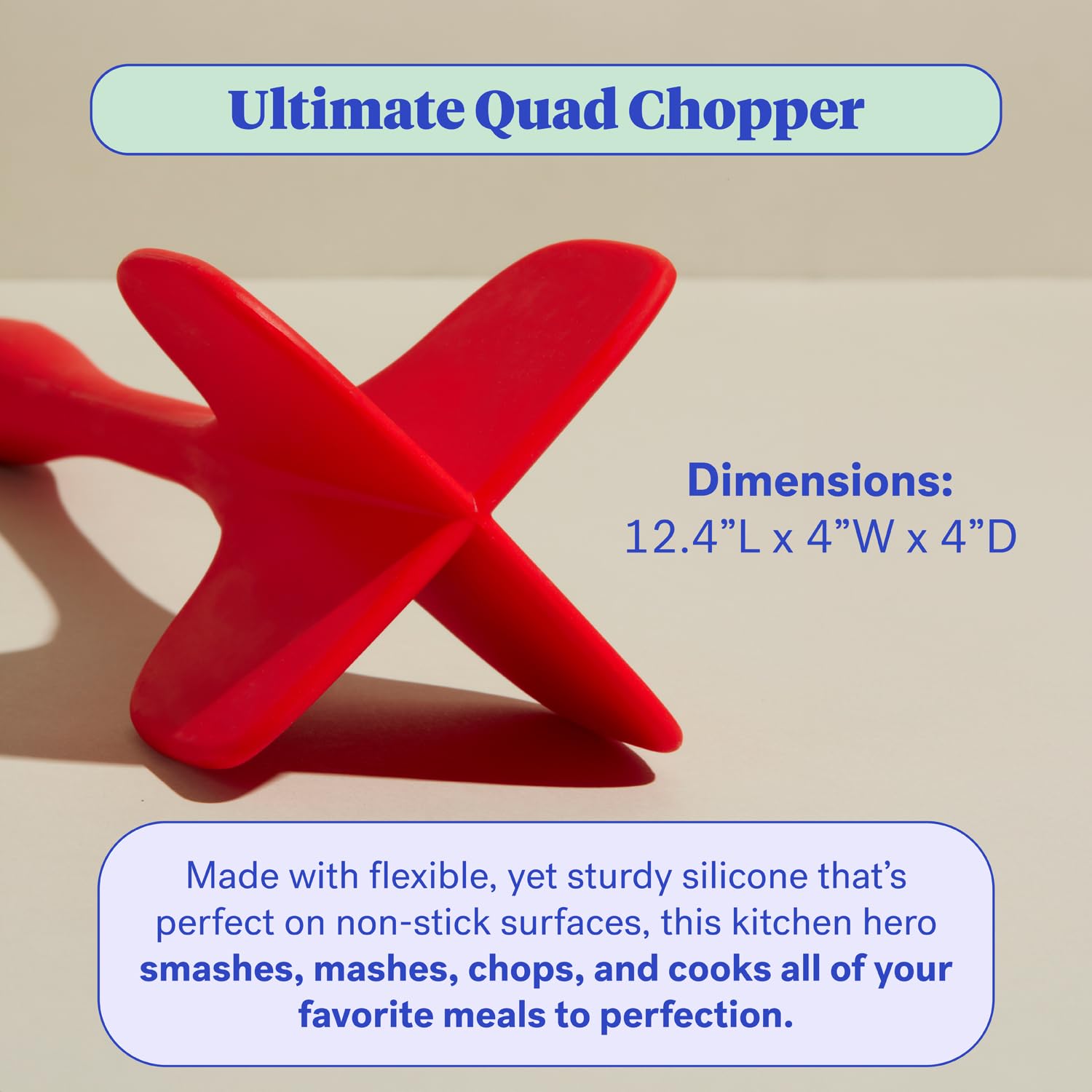 GIR: Get It Right Premium Silicone Quad Meat Chopper - Non-Stick Heat Resistant Potato Mashers and Hamburger Chopper - Ultimate - 12 IN, White