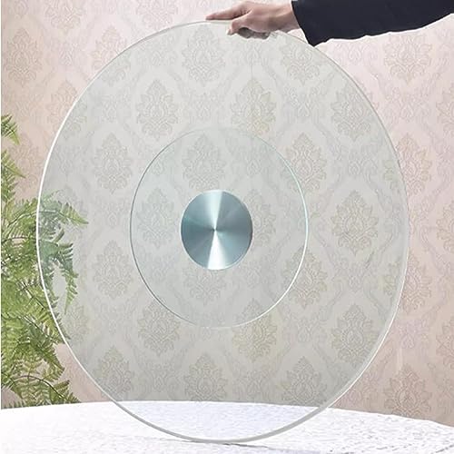 DOUKI 30 Inch Tempered Glass Lazy Susan Turntable, Round Tabletop Rotating Serving Tray For Dining Table, Large Rotating Serving Plate Clear (Color : Clear, Size : 90cm(36inch))