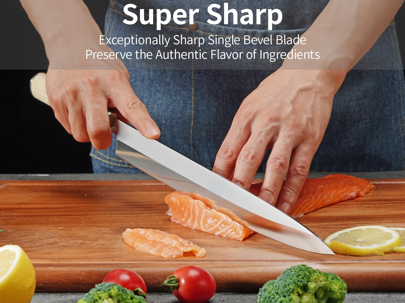 Hollory Sashimi Sushi Knife – 11.5 inch Japanese Yanagiba Slicing knife, Super Sharp Professional High Carbon Stainless Steel Single Bevel Fish Knife with Pakkawood Handle