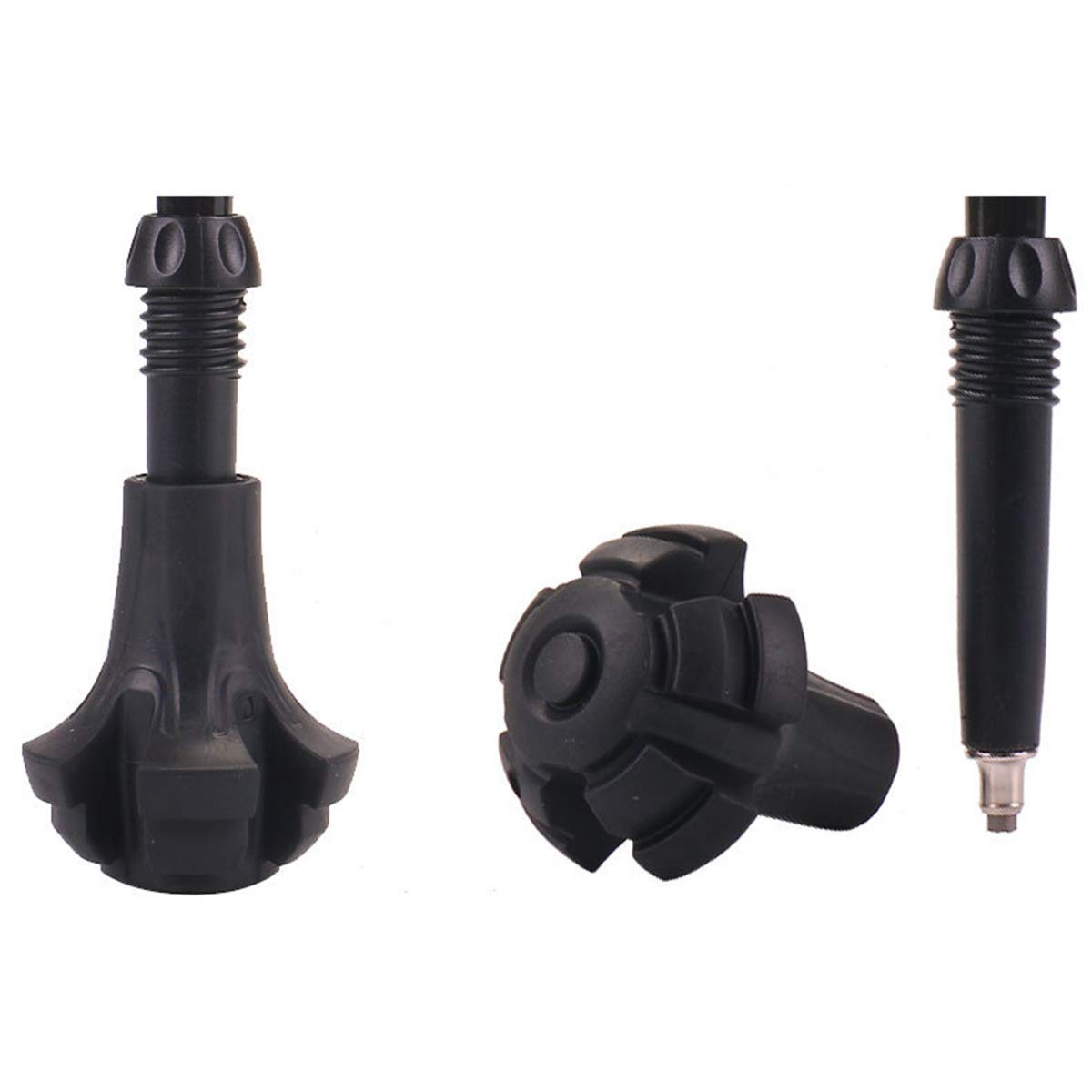 Diooid Hiking Pole Tips Extra Thick and Wear Resisting Trekking Pole Tips Replacement Pole Rubber Tip Protectors Fits Most Standard Hiking Poles with 11mm Hole Diameter Black