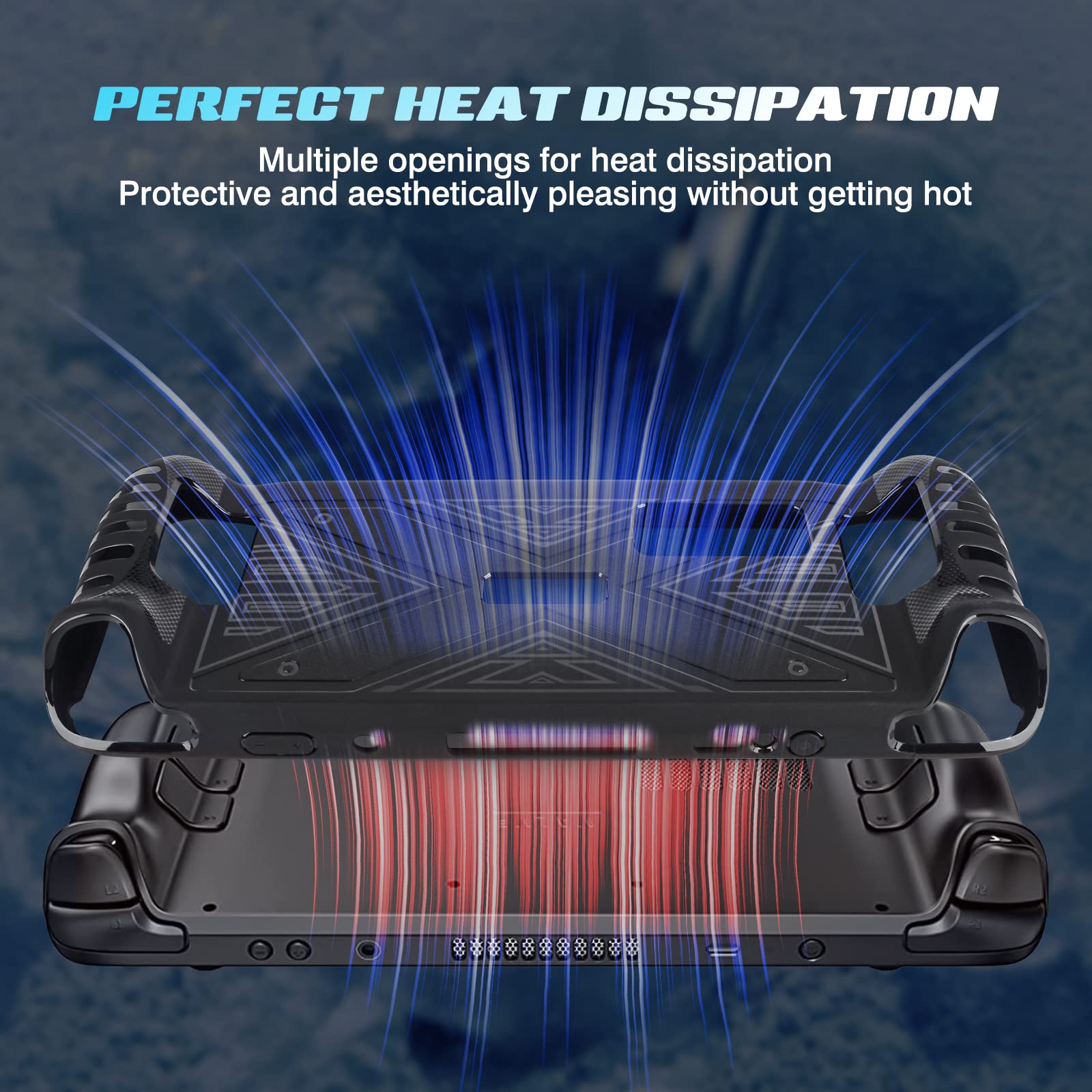 DLseego X Texture Steam Deck Protective Case Soft TPU Cover Shock-Absorption Anti-Scratch Shell Cool Durable Skin Ergonomics Non-Slip Grip - X Frosted Black