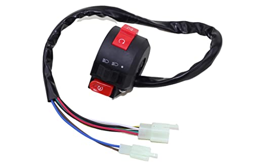 Trkimal Ignition Switch Key 3 Function Left Starter Switch + Spark Plug Assembly for 50cc 70cc 90cc 110cc 125cc 150cc TaoTao SUNL Chinese ATV Quad 4 Wheeler Apollo Dirt Bike Scooter Parts