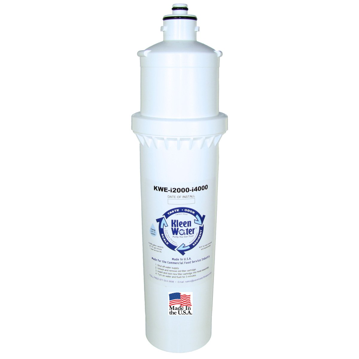 KleenWater Replacement Water Filter Compatible With Insurice Twin-i2000 EV9612-22 Filter, KleenWater Food and Beverage Series, Made in the USA, Set of 2