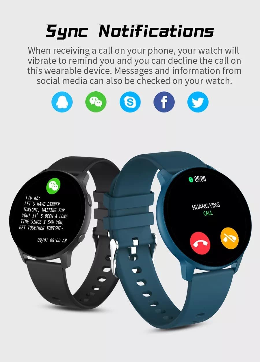 Smart Watch 2022 for Woman and Men, 1.28 ich Full Screen Touch, Activity Trackers Compatible iOS/Android, IP68 Waterproof, Black 1.28 inch VMX1 0