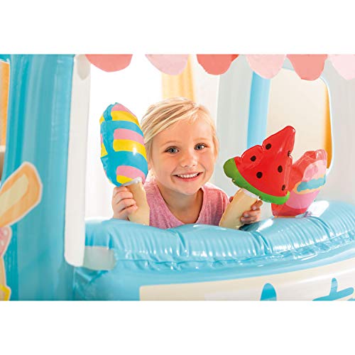 Intex Ice Cream Stand Inflatable Playhouse and Pool, for Ages 2-6, Multi, Model Number: 48672EP