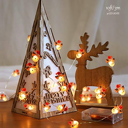 Elk Christmas String Lights,10 Feet 30 LED Warm White String Lights Copper Wire Light Combination,DIY Lights Decorations for Indoor Outdoor Decor Home Garden Wedding Party Xmas Tree