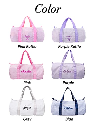MT WORLD Personalized Dance Bags, Seersucker Travel Bag & Cosmetic Bag, Cosmetic Bag and Overnight Bag Set, Cosmetic Bag with Weekender Bag