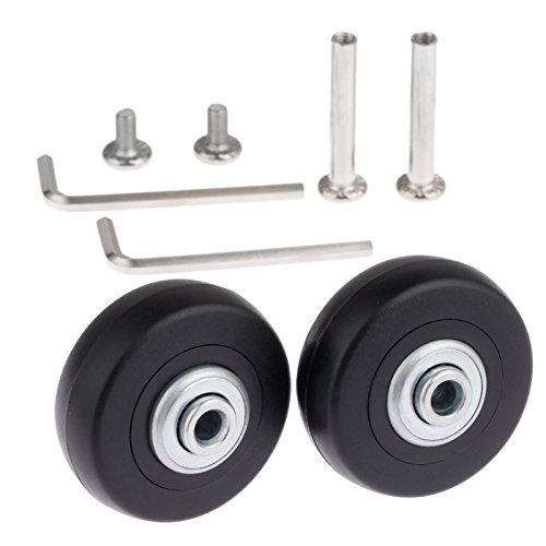 Mtsooning 2Set Suitcase Luggage Replacement Wheels, 50x18mm Wear-Resistant Mute Inline Skate Wheel, Rubber Swivel Caster Wheel Bearing Repair Kit