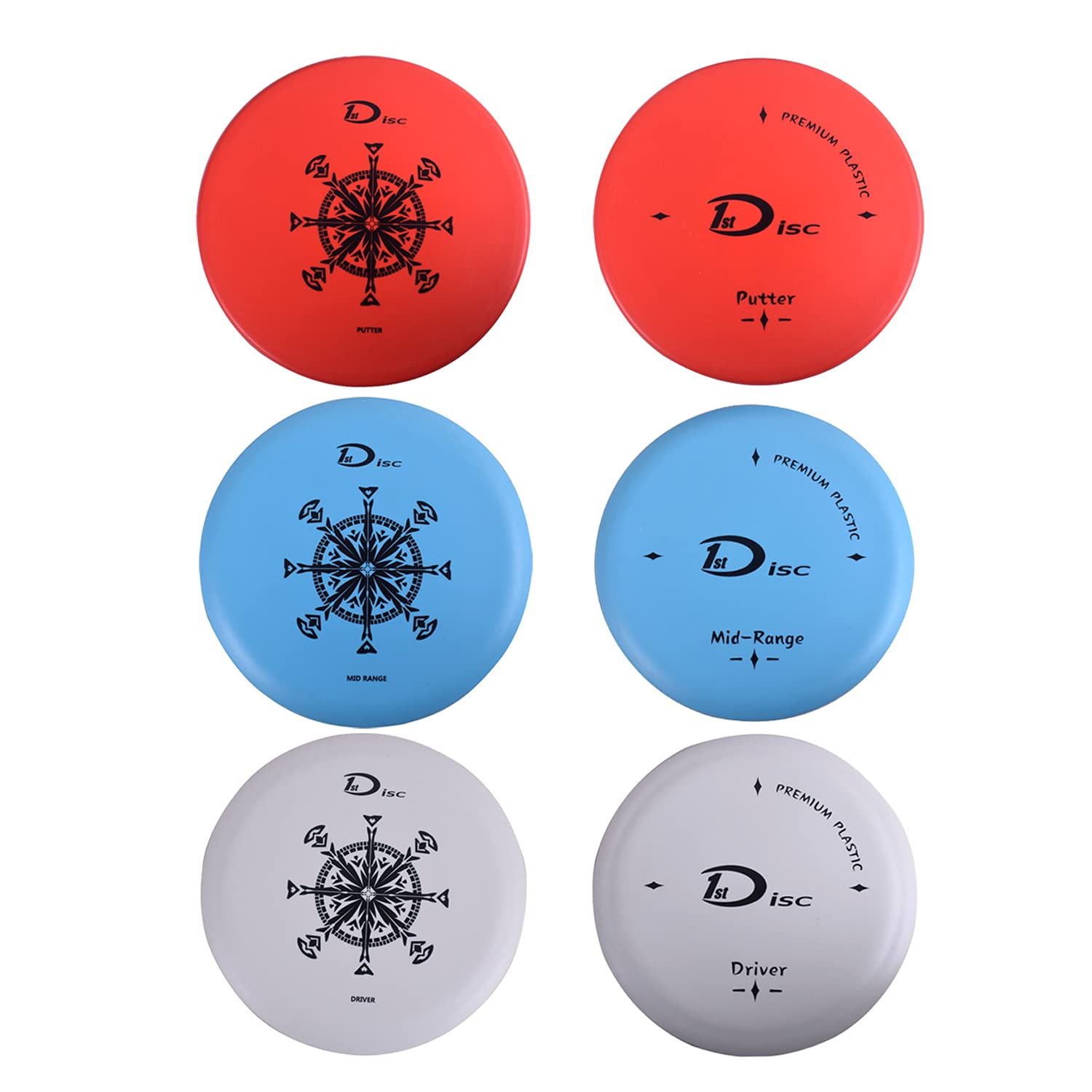 DISC Golf Set Includes 1pc Heavy Duty Nylon Carry Bag, 2pcs Drivers, 2pcs Mid-Ranges, 2pcs Putters, 1pc Mini Disc Marker and 1pc 12βx12β Embroider Logo Black Towel.