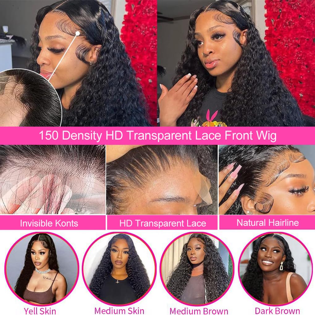 Jektoain 13x4 Deep Wave Wig (13x4 Deep Wave Lace Wig, 18 Inch)