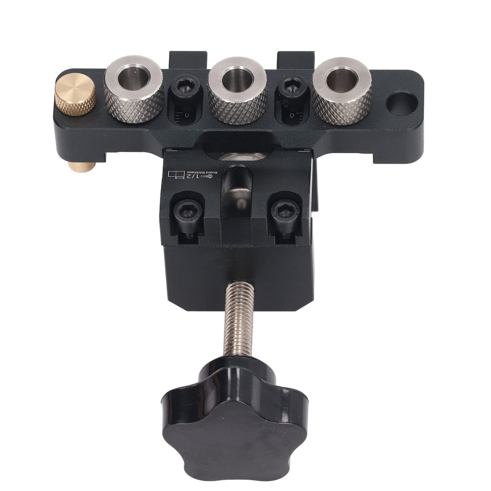 Dowel Drill Guide Kit, Doweling Jig Hole Puncher 3 in 1 Stable Resistant Accurate Aluminum Alloy with 8mm 10mm 15mm Drill Bit for Woodworking