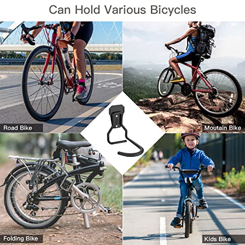 Housolution Bike Hanger Rack, [4 Pack] Heavy Duty Bike Hooks Wall Mount Rack Holder, Heavy Duty Bicycle Storage Hanger Vertical Stand for Garage, Black