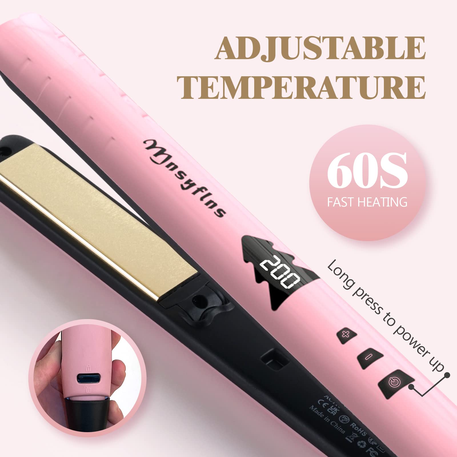 Hair Straighteners, 2 in 1 Ceramic Flat Iron and Curling Iron, Professional Quick Salon Hair Styling Appliances and Tools with Adjustable Temperature 0 ℃ -200 ℃