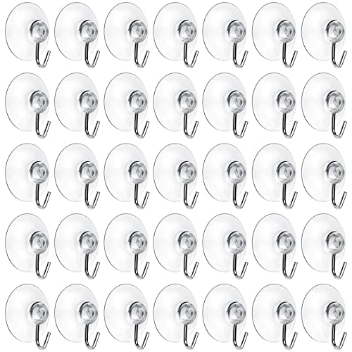 Mudder Suction Cup Hooks Wall Hooks, Home Kitchen Bathroom Wall Window Towel Robe Hangers, Utility Hooks Hangers, Home Hanging Organizer Supplies, Use on Smooth Surface (80 Pieces, 45 mm)