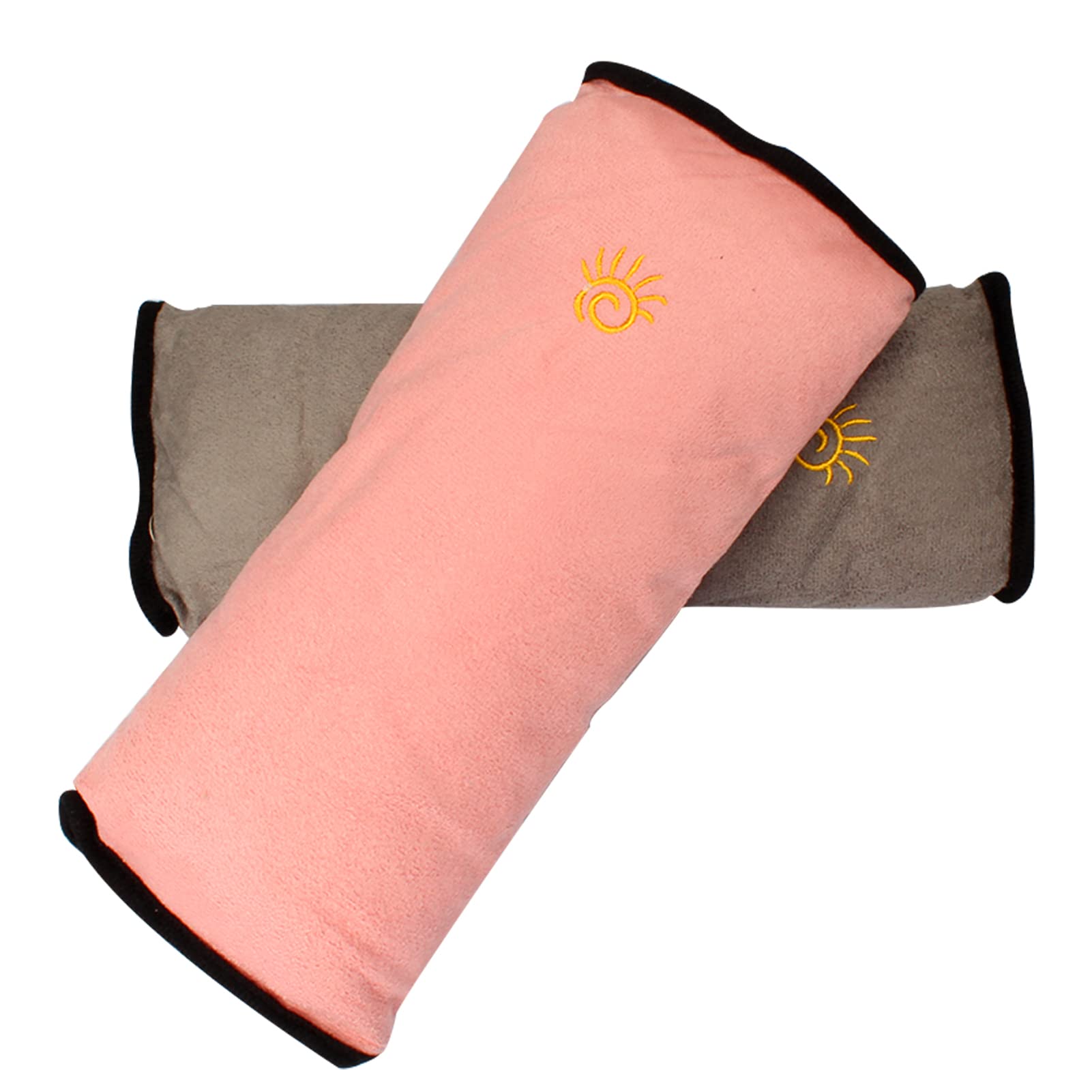 Jenbode 2 pcs Auto Pillow Car Safety Belt Protect, Shoulder Pad, Adjust Vehicle Seat Belt Cushion for Kids (Grey,Pink)