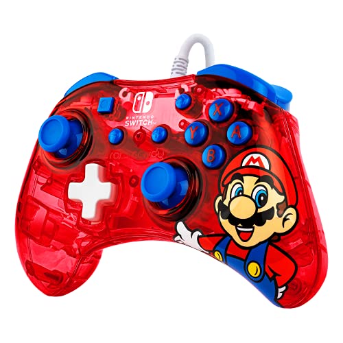 PDP Rock Candy Enhanced Wired Power Nintendo Switch Pro Controller, Official Licensed Nintendo Switch Mario Accessories/Switch Lite/OLED Compatible, Compact Durable for Travel, Ergonomic Non-Slip Joystick