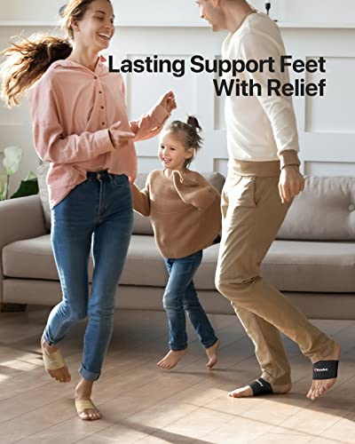ZooNut Copper Arch Support Bands (2 Count), BraceBull Copper Infused for Plantar Fasciitis, Flat Feet Support, Foot Pain Relief, Sturdy Arch Support Brace, Skin-Friendly Sleeve (Black)