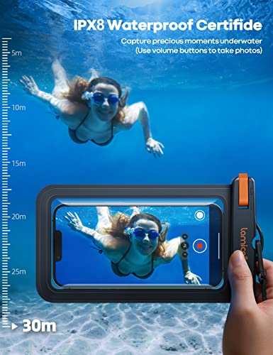 Lamicall Waterproof Phone Pouch Case - [2 Pack][Easy Lock & Heavy Duty] IPX8 Water Proof Cell Phone Dry Bag for iPhone 14 13 12 11 XS XR X Pro Max Plus Mini, S22 S21 Ultra, more 4-7" Cellphones, Black