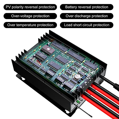 EPEVER IP68 Waterproof 30A MPPT Solar Charge Controller 12V 24V Auto, Solar Panel Battery Intelligent Regulator with MT50 and RS485 Cable, Used in RVs, Trailers, Boats, Yachts(Tracer7810BP)