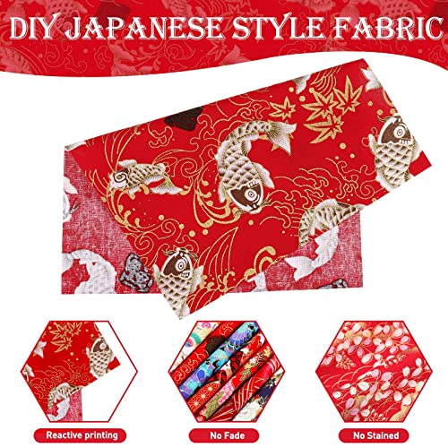Tudomro 30 Pieces Fat Quarters 8 x 10 Inch Japanese Style Fabric Squares Printed Cotton Wrapping Cloth Quilting Fabric Bundles for Thanksgiving Christmas Gifts DIY Patchwork Sewing (Retro Style)