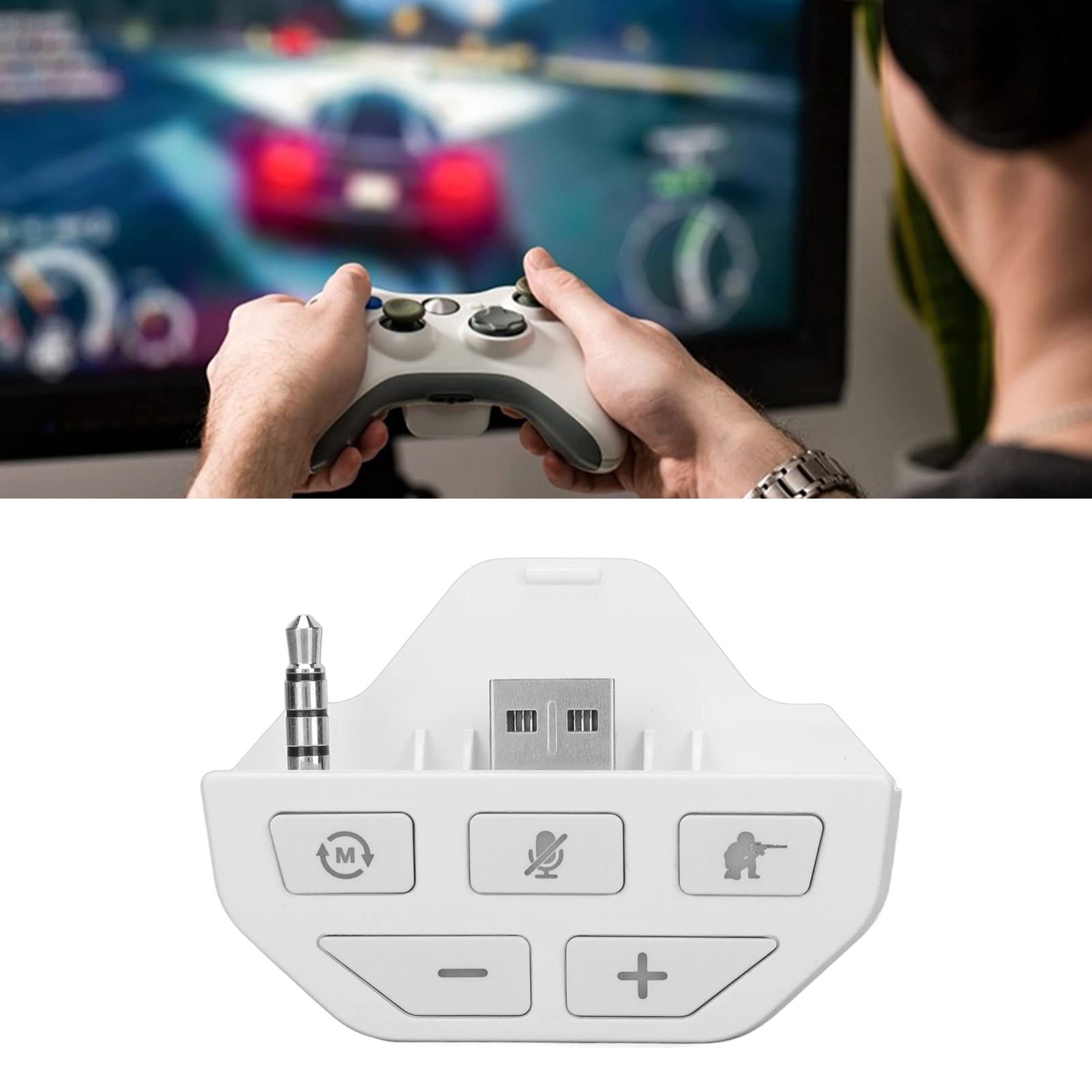 GOWENIC Stereo Headset Adapter for Xbox One, Sound Enhancer Headset Audio Controller for Xbox One with 4 EQ Sound Modes and Detection Mode, Adjust Audio Balance