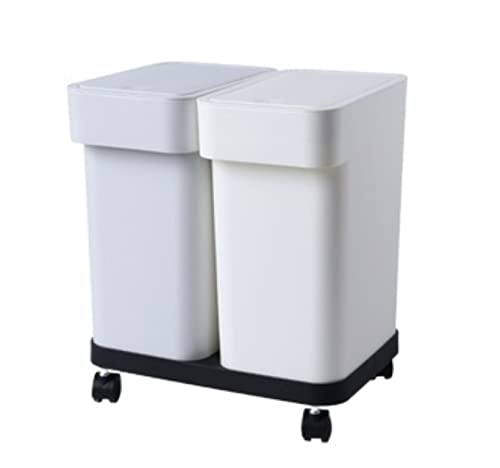 JGATW Garbage Can Trash Can Square Sorting Waste Bin Plastic Rubbish Bin Basket Bucket for Household Covered for Home Office (Color : C, Size : As Shown)