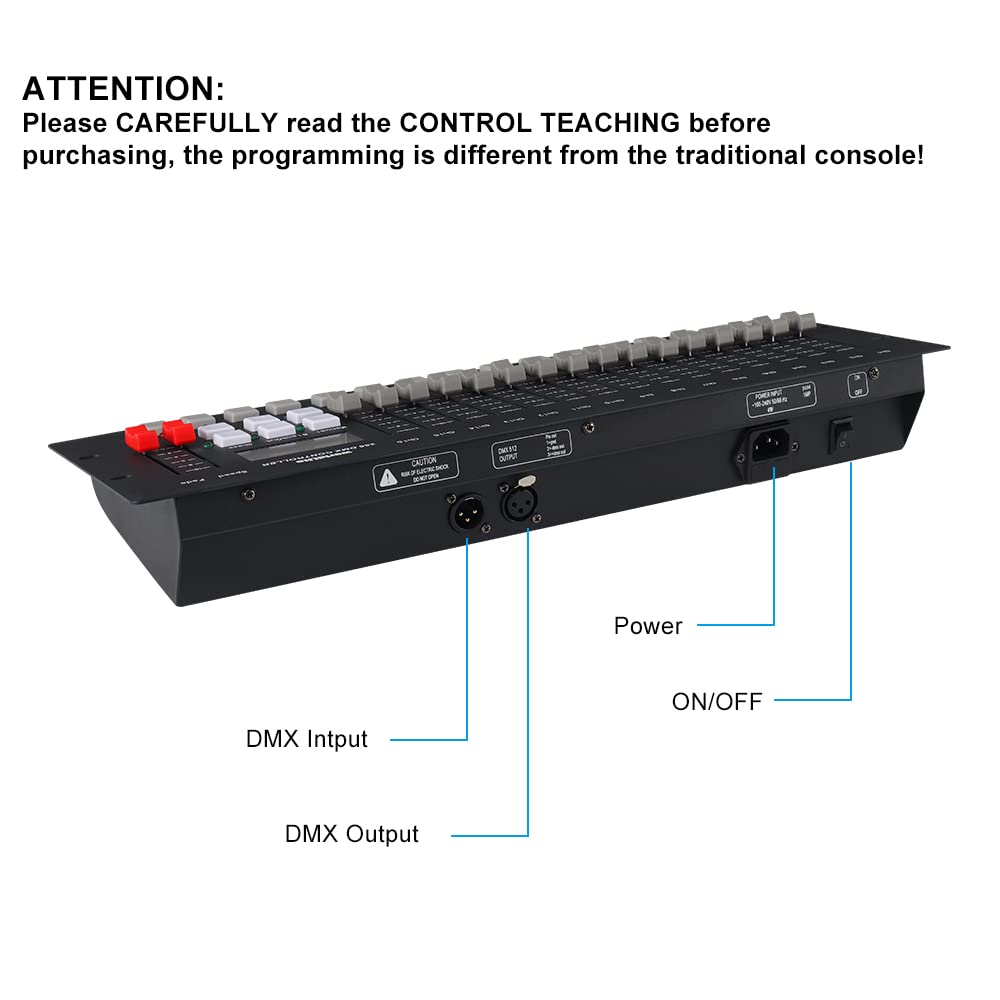 DMX Controller, WorldLite 256CH DMX Console, Premium DMX512 Stage Lighting Controller Program Directly Without Setting Scene, Easy Light Console for Stage & DJ Lighting (256 Channel)