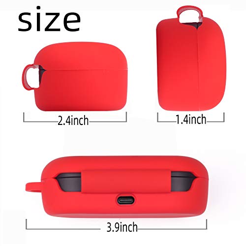 Silicone Case for Bose QuietComfort Earbuds Case (Not Fit for Bose Sport Earbuds) Bose QuietComfort Noise Cancelling Case Cover Anti-Fall Earphone Case with Carabiner (Black)