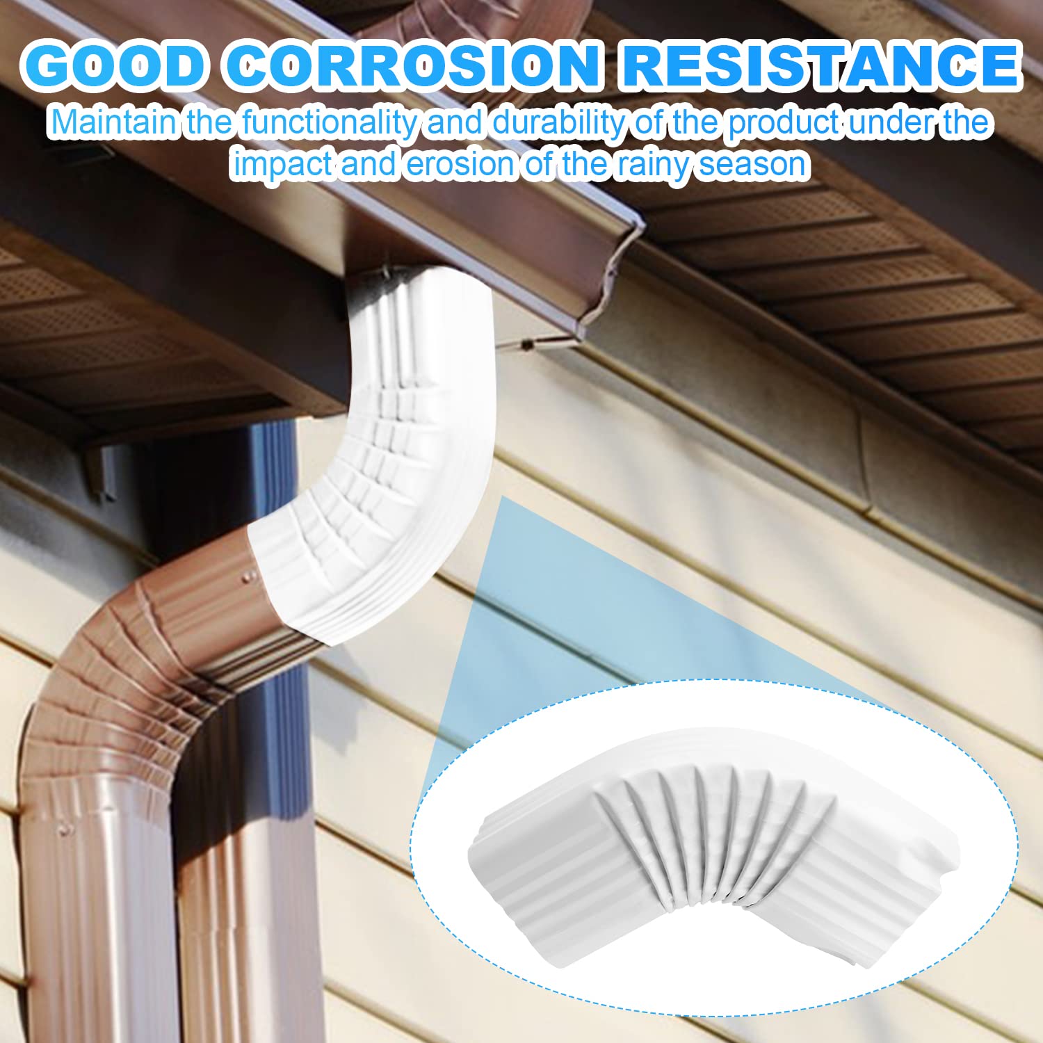 Downspout Gutter Elbow Style B 2" x 3" Angle is 75° White Aluminum 1pack