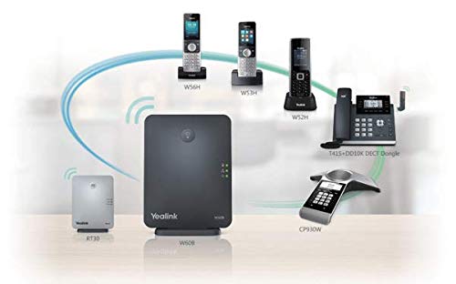 Yealink W53P Cordless DECT IP Phone and Base Station, 1.8-Inch Color Display. 10/100 Ethernet, 802.3af PoE, Power Adapter Included