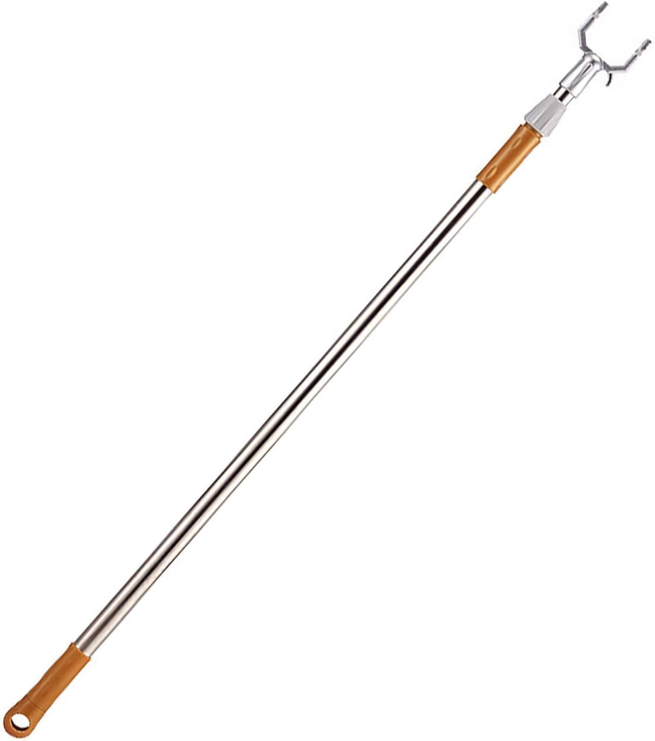 Reach Pole with Hook, 64" Extended Steel Clothes Garmant Hook Long Pole for High Reach without Step Ladder