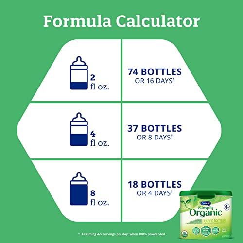 Enfamil Organic Baby Formula, Simply Organic by Enfamil, Organic Milk from Grass-Fed Cows, Milk-Based Powder with Iron, Non-GMO, Powder Tub